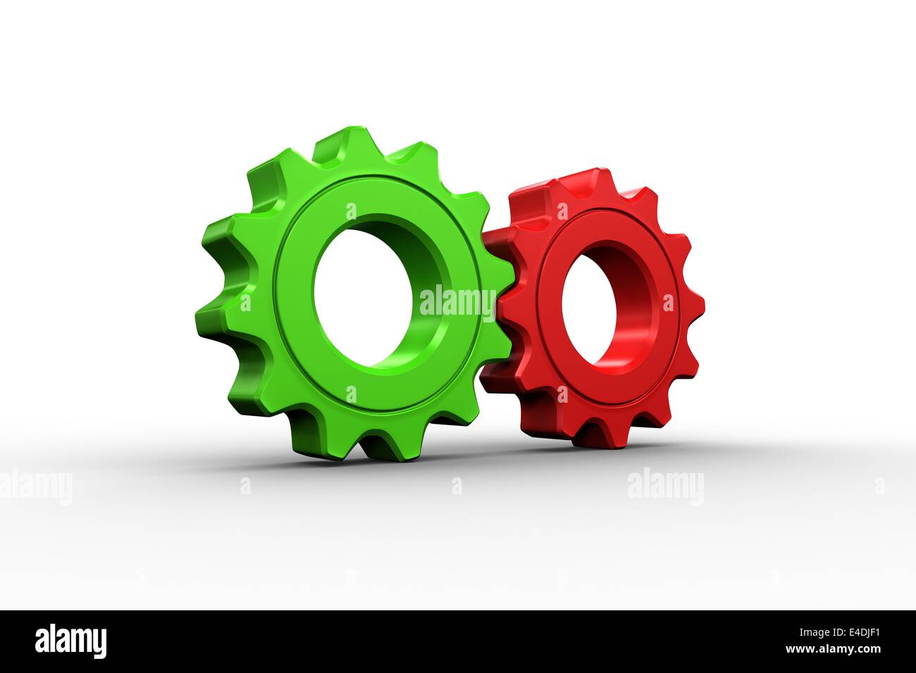 Red and green cog and wheel Stock Photo - Alamy