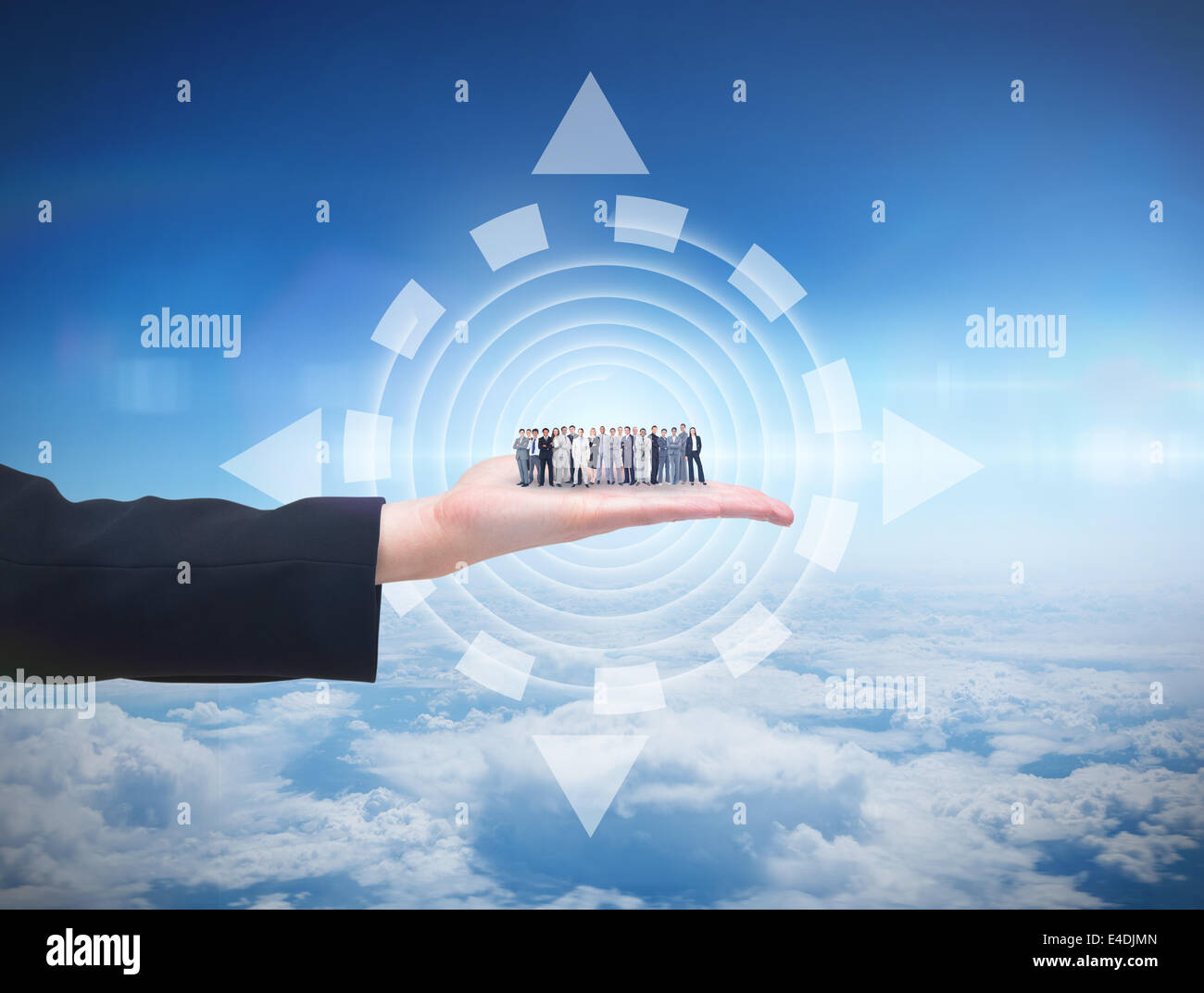 Composite image of business people standing up Stock Photo - Alamy