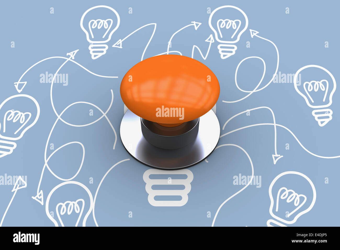 Composite image of orange push button Stock Photo - Alamy