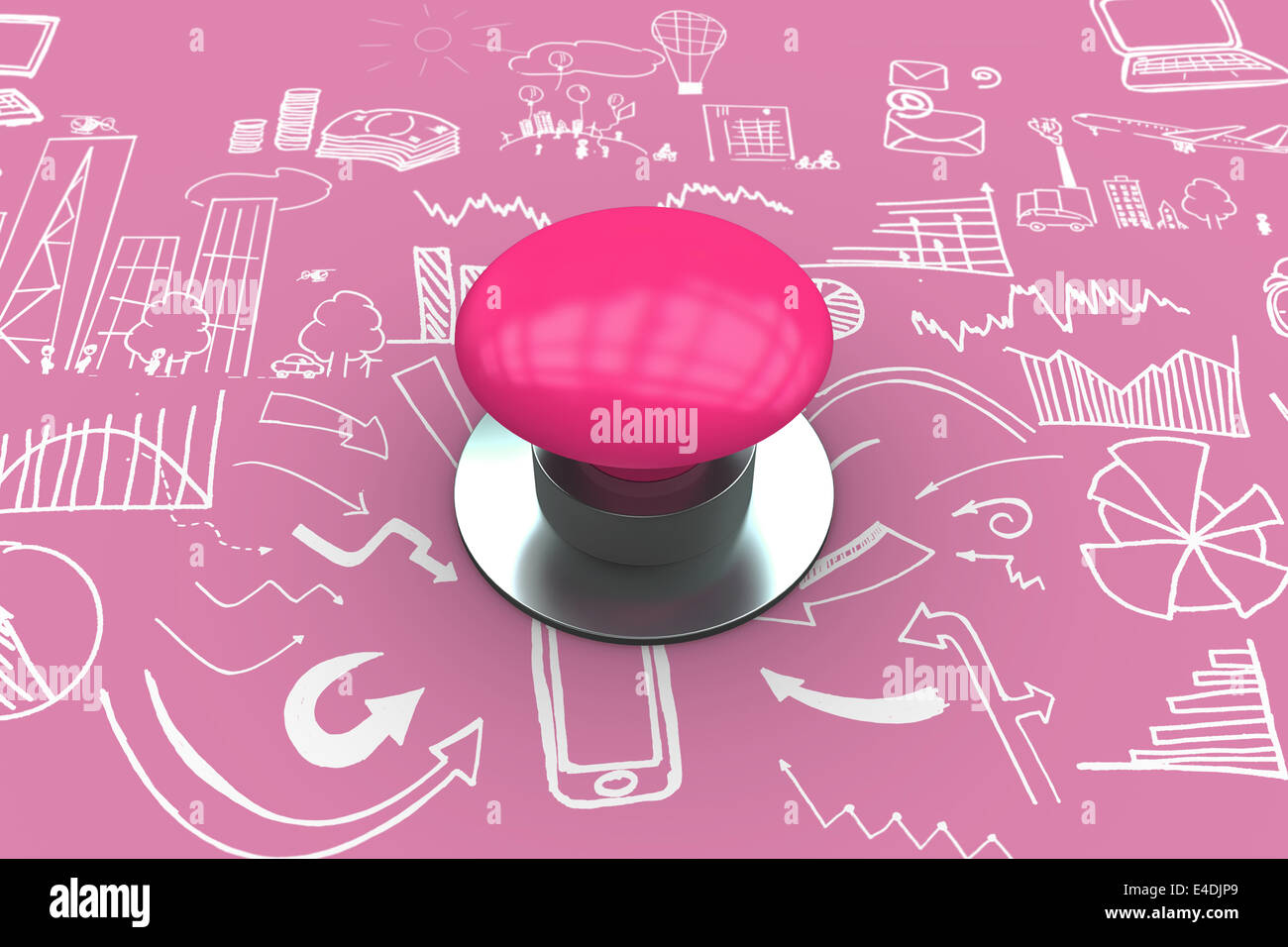 Composite image of pink push button Stock Photo - Alamy