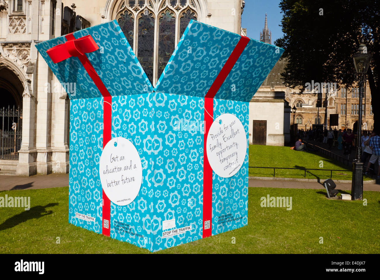 Stop the Traffik gift box protest in the grounds of Westminster Abbey ...