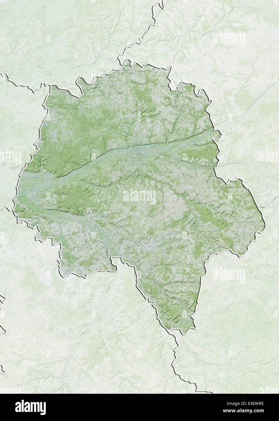 Departement of Indre-et-Loire, France, Relief Map Stock Photo - Alamy
