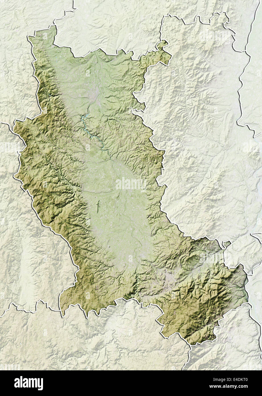 Departement of Loire, France, Relief Map Stock Photo - Alamy