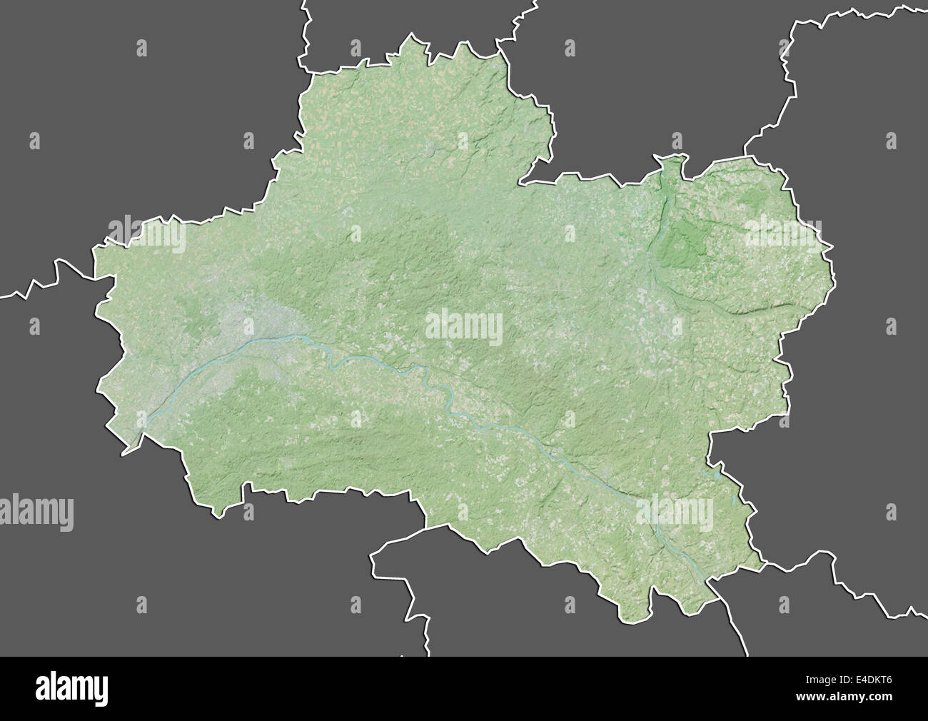Departement of Loiret, France, Relief Map Stock Photo - Alamy