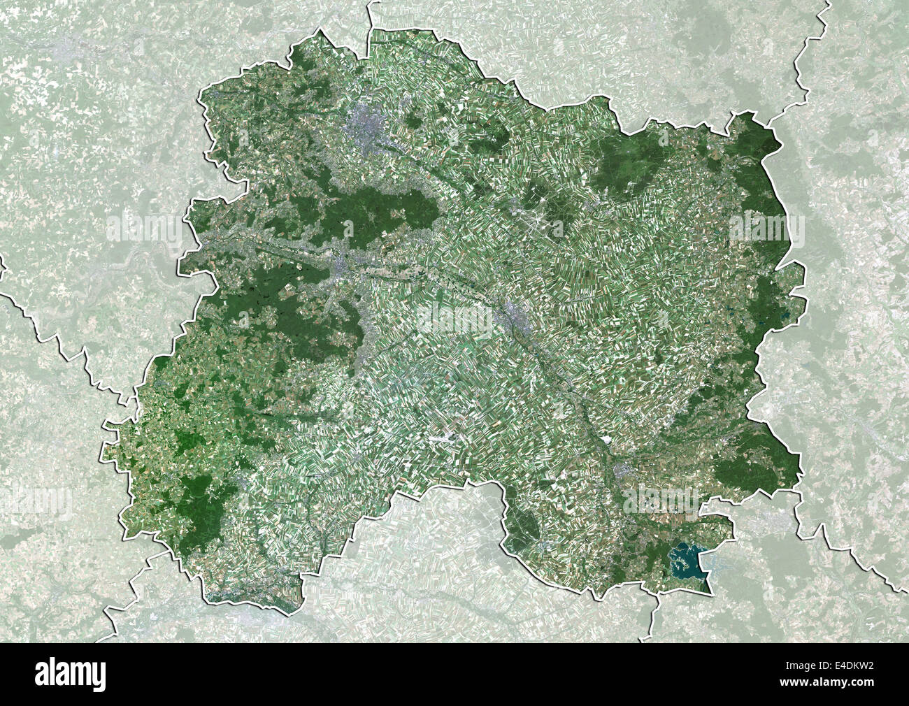 Departement of Marne, France, True Colour Satellite Image Stock Photo ...