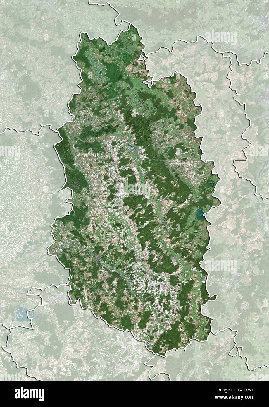 Departement of Meuse, France, True Colour Satellite Image Stock Photo ...