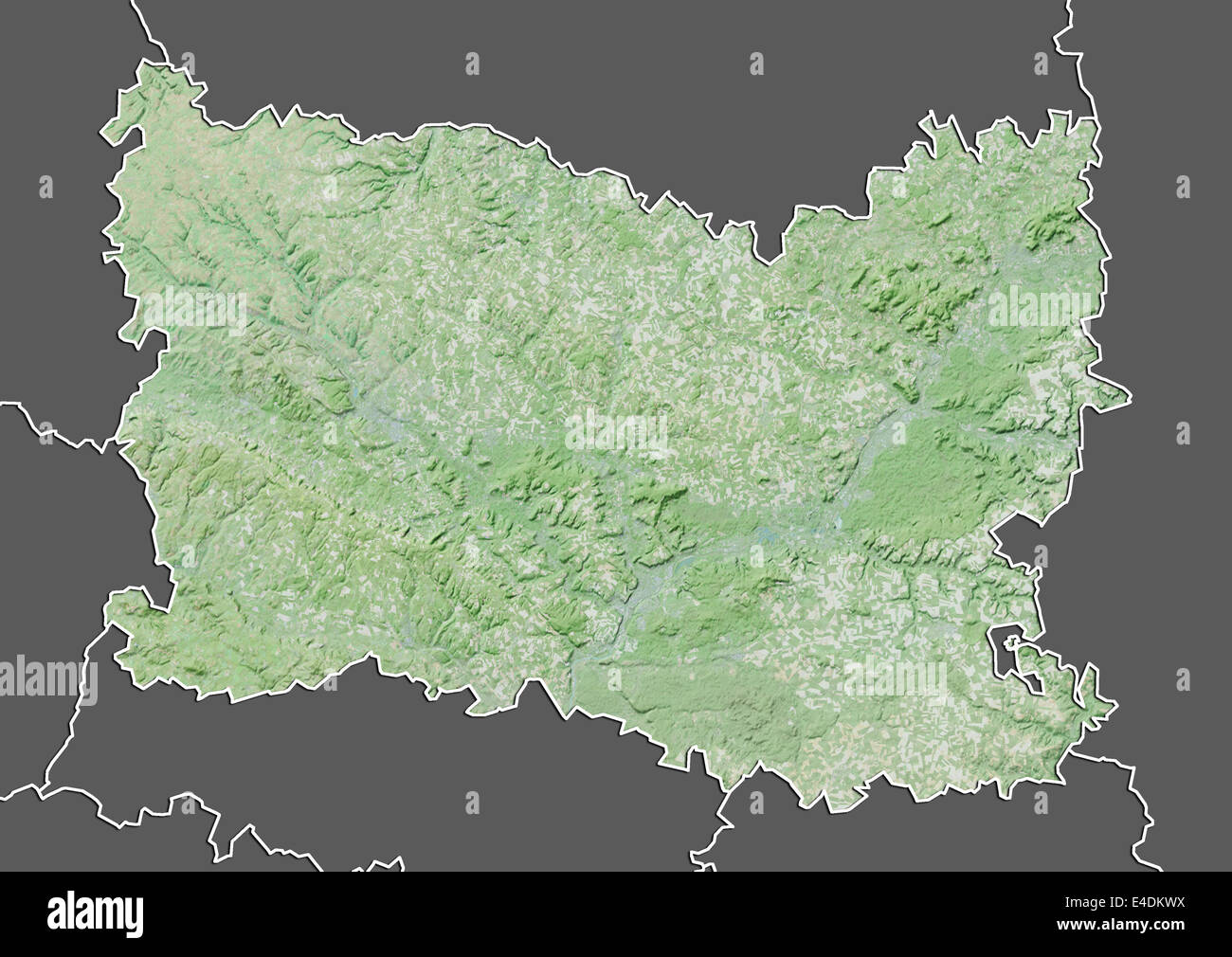 Departement of Oise, France, Relief Map Stock Photo - Alamy