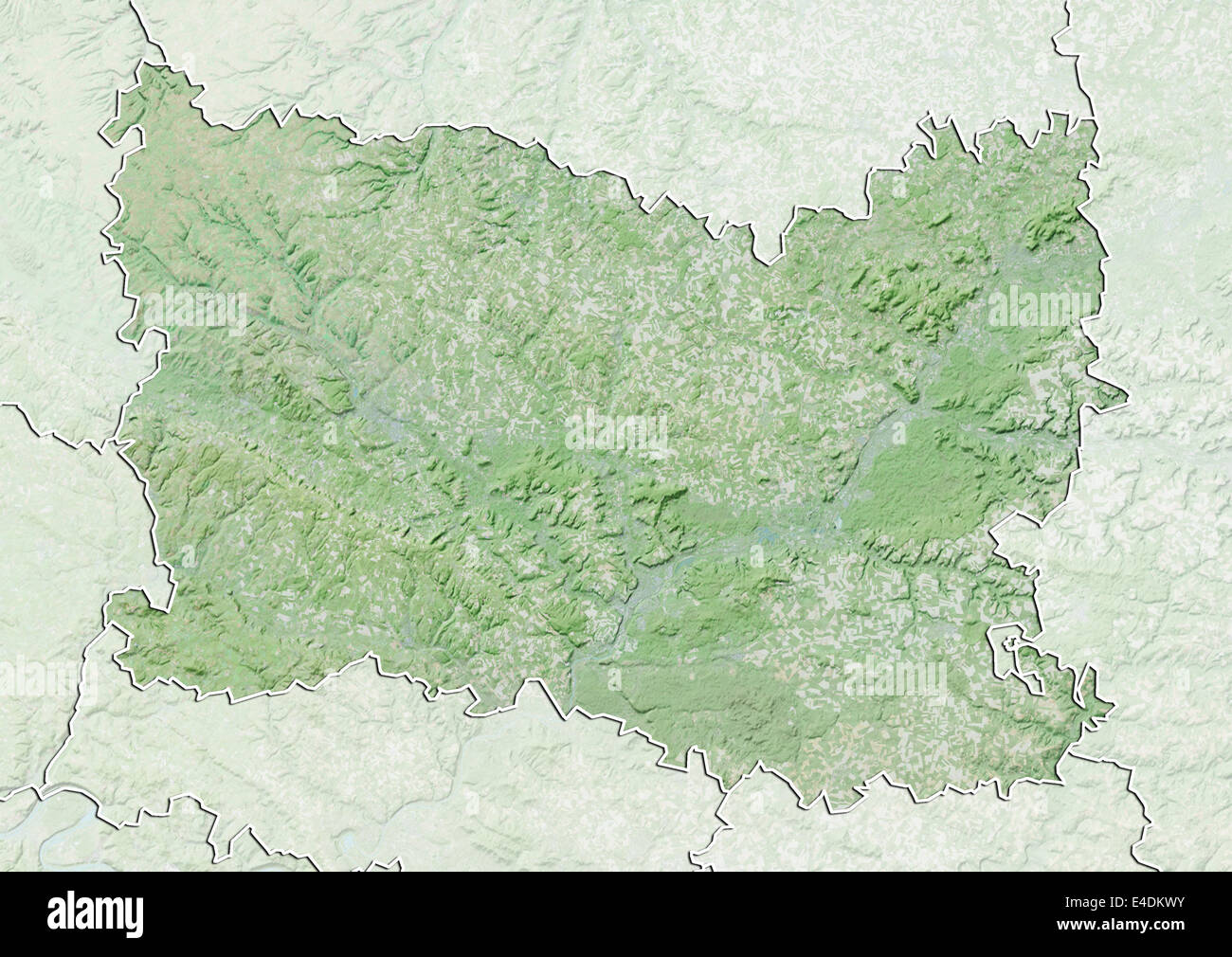 Departement of Oise, France, Relief Map Stock Photo - Alamy