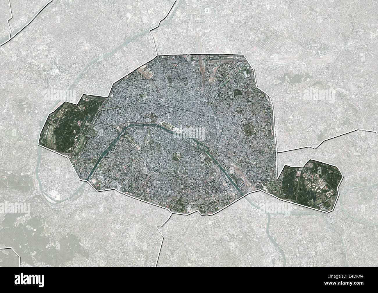 Satellite view of paris map hi-res stock photography and images - Alamy