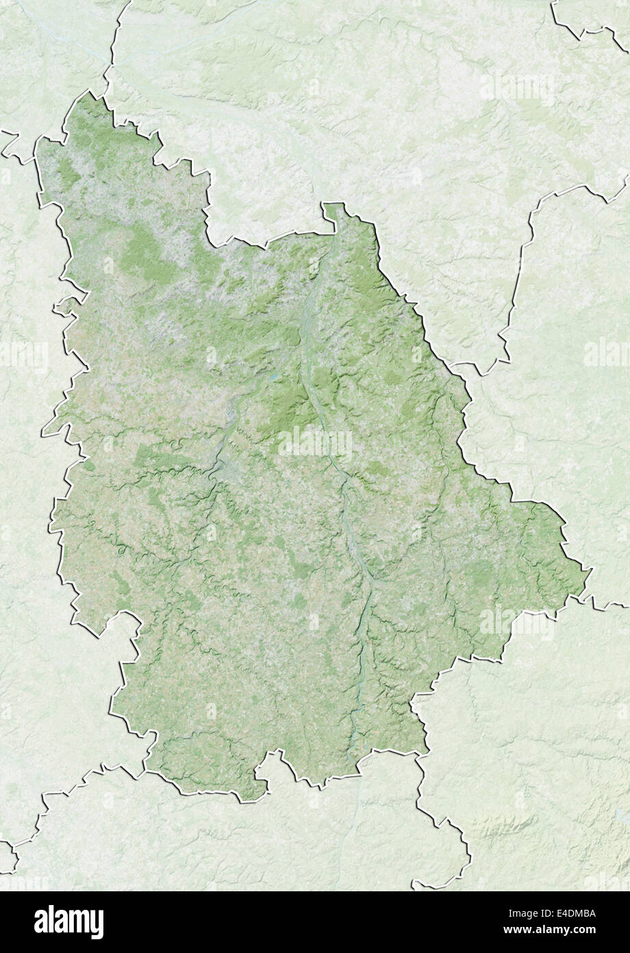 Departement of Vienne, France, Relief Map Stock Photo - Alamy
