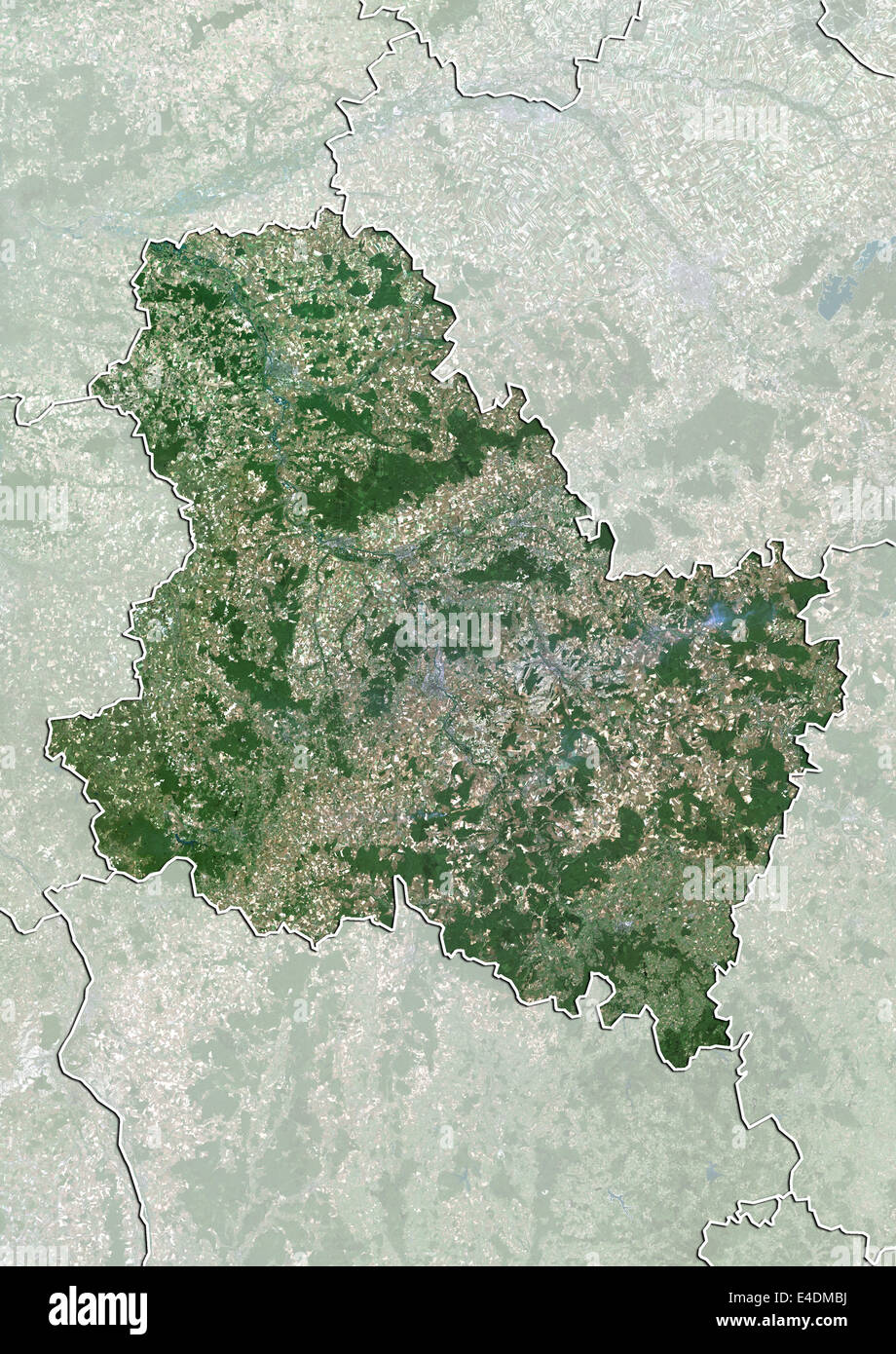 Departement of Yonne, France, True Colour Satellite Image Stock Photo ...