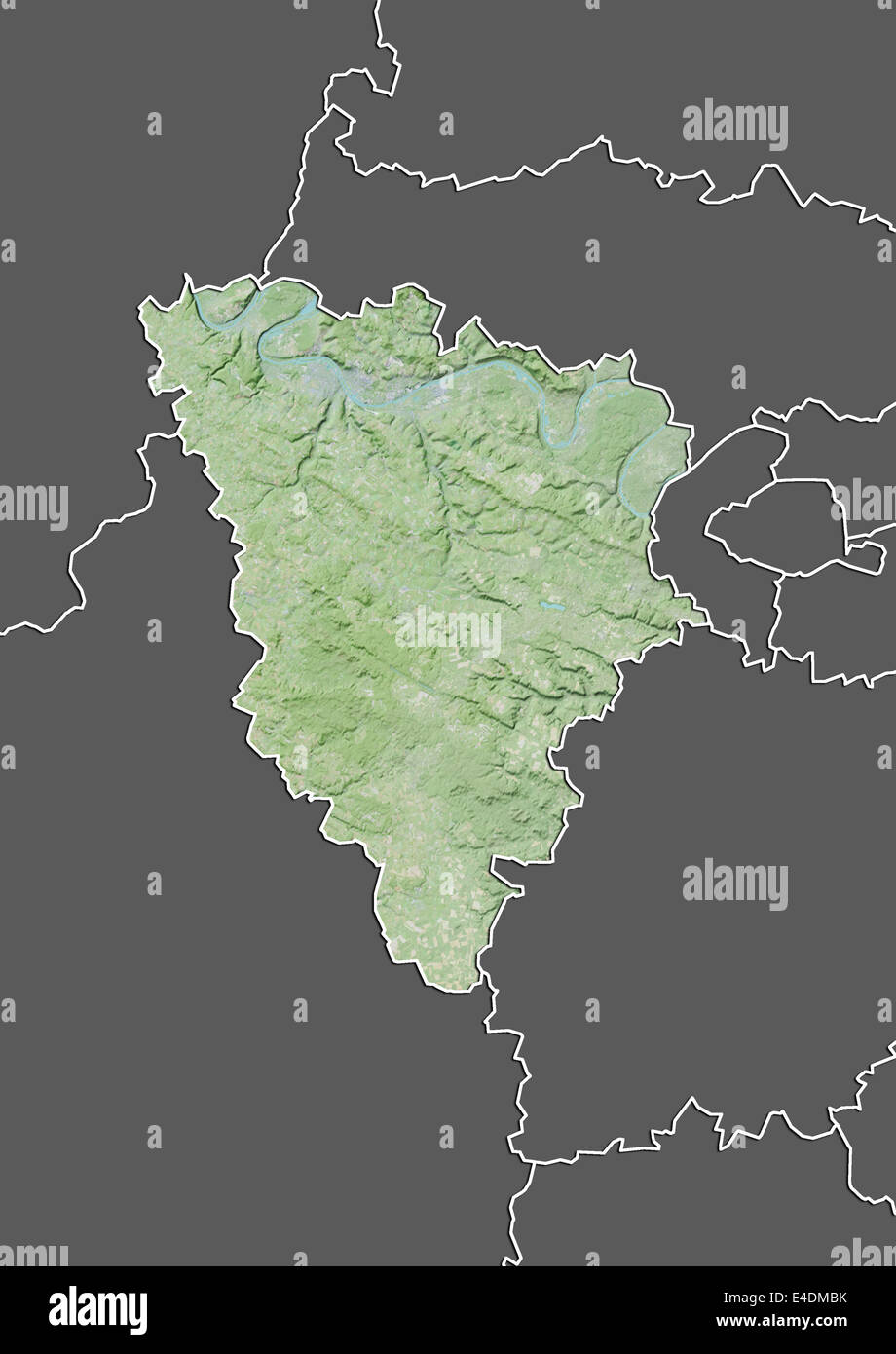 Departement of Yvelines, France, Relief Map Stock Photo - Alamy