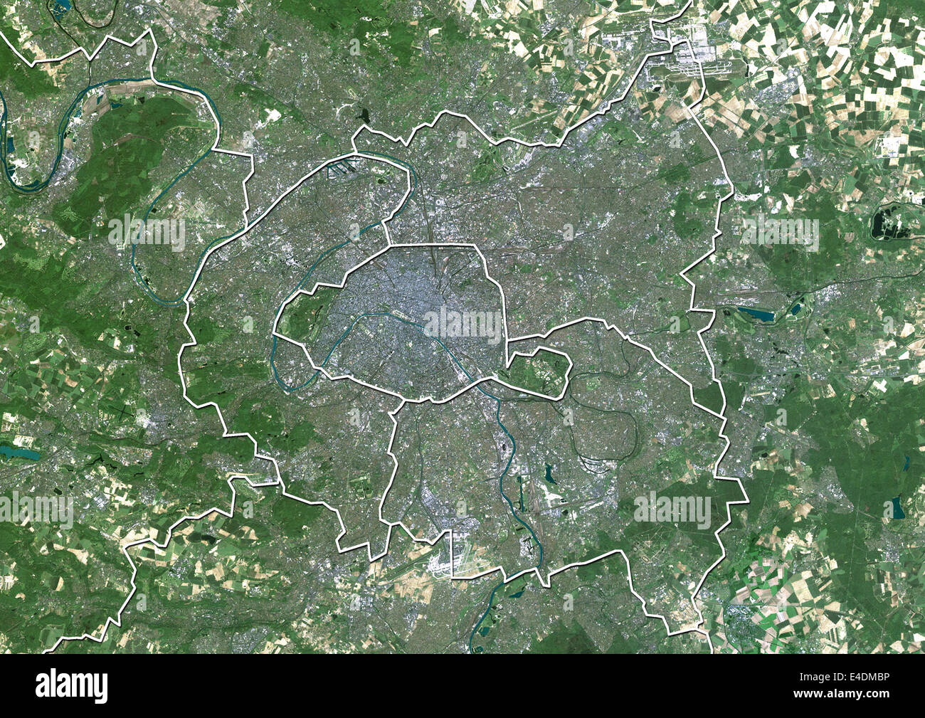 Greater Paris Area, France, True Colour Satellite Image Stock Photo - Alamy