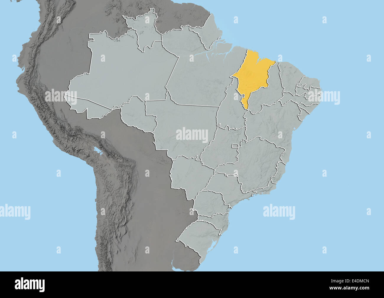 State of Maranhao, Brazil, Relief Map Stock Photo - Alamy