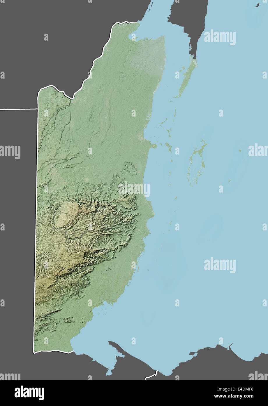 Belize relief map hi-res stock photography and images - Alamy