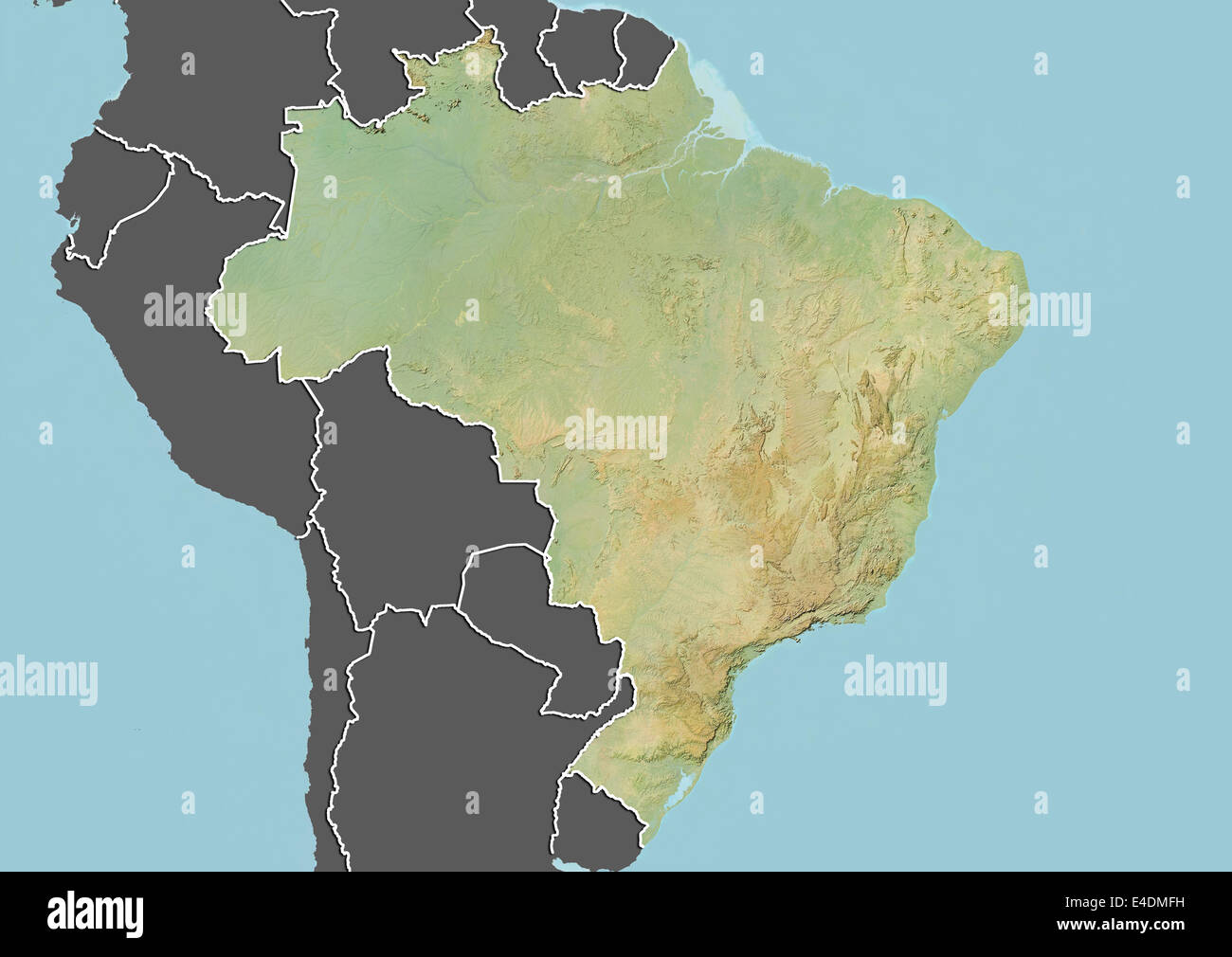 Brazil relief map hi-res stock photography and images - Alamy