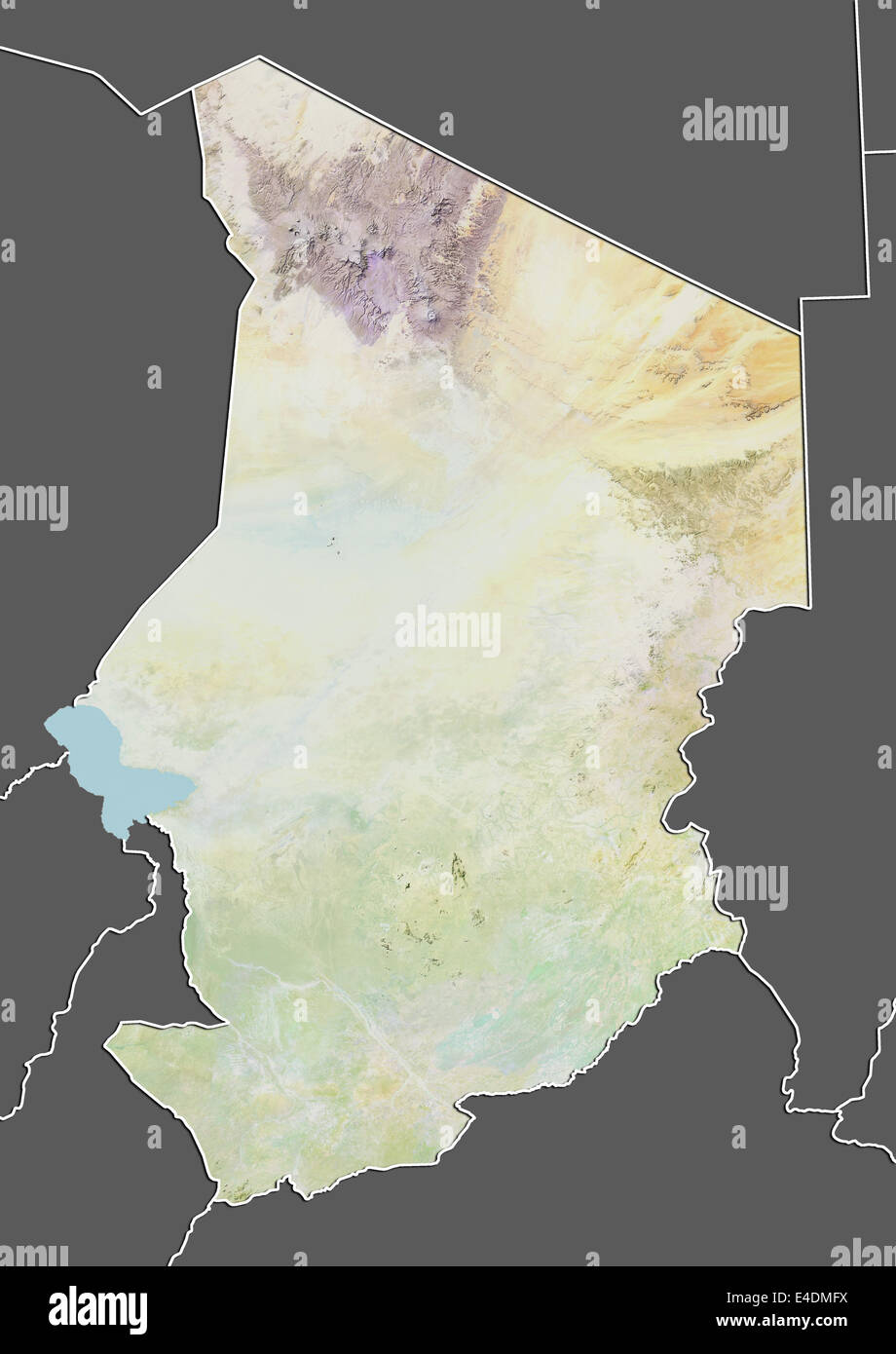 Chad relief map border hi-res stock photography and images - Alamy