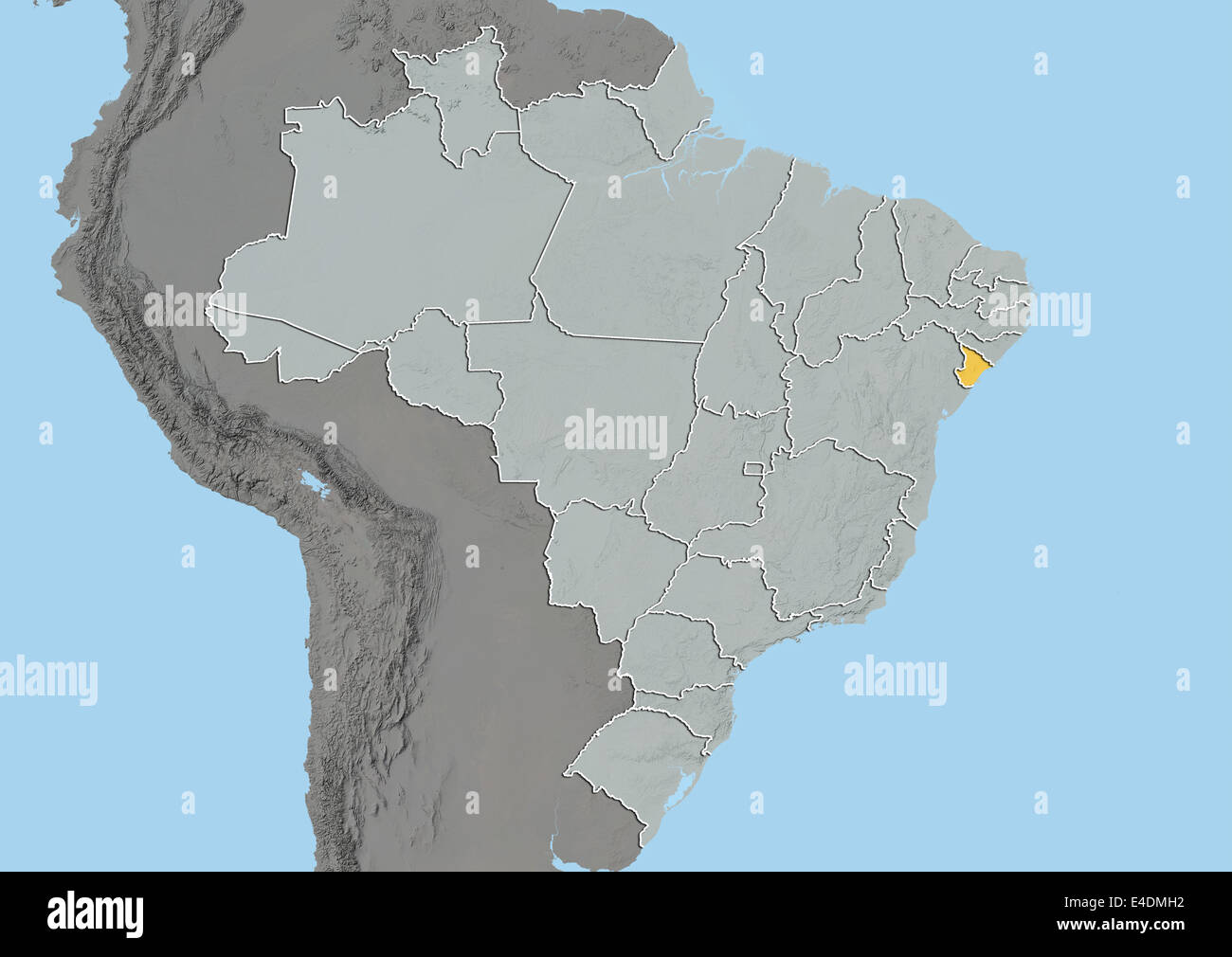State of Sergipe, Brazil, Relief Map Stock Photo - Alamy
