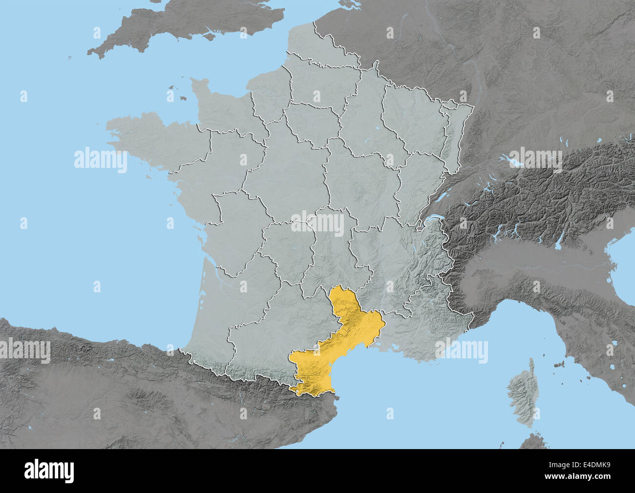 Map of languedoc roussillon hi-res stock photography and images - Alamy