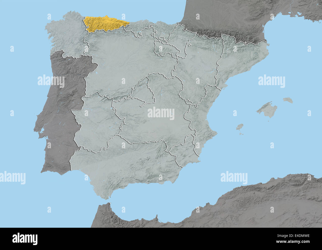Asturias map hi-res stock photography and images - Alamy