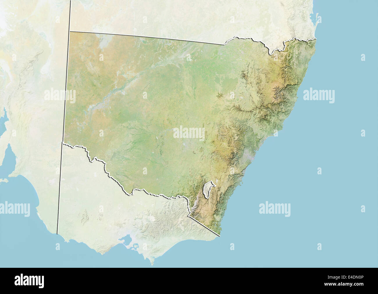 State of New South Wales, Australia, Relief Map Stock Photo - Alamy