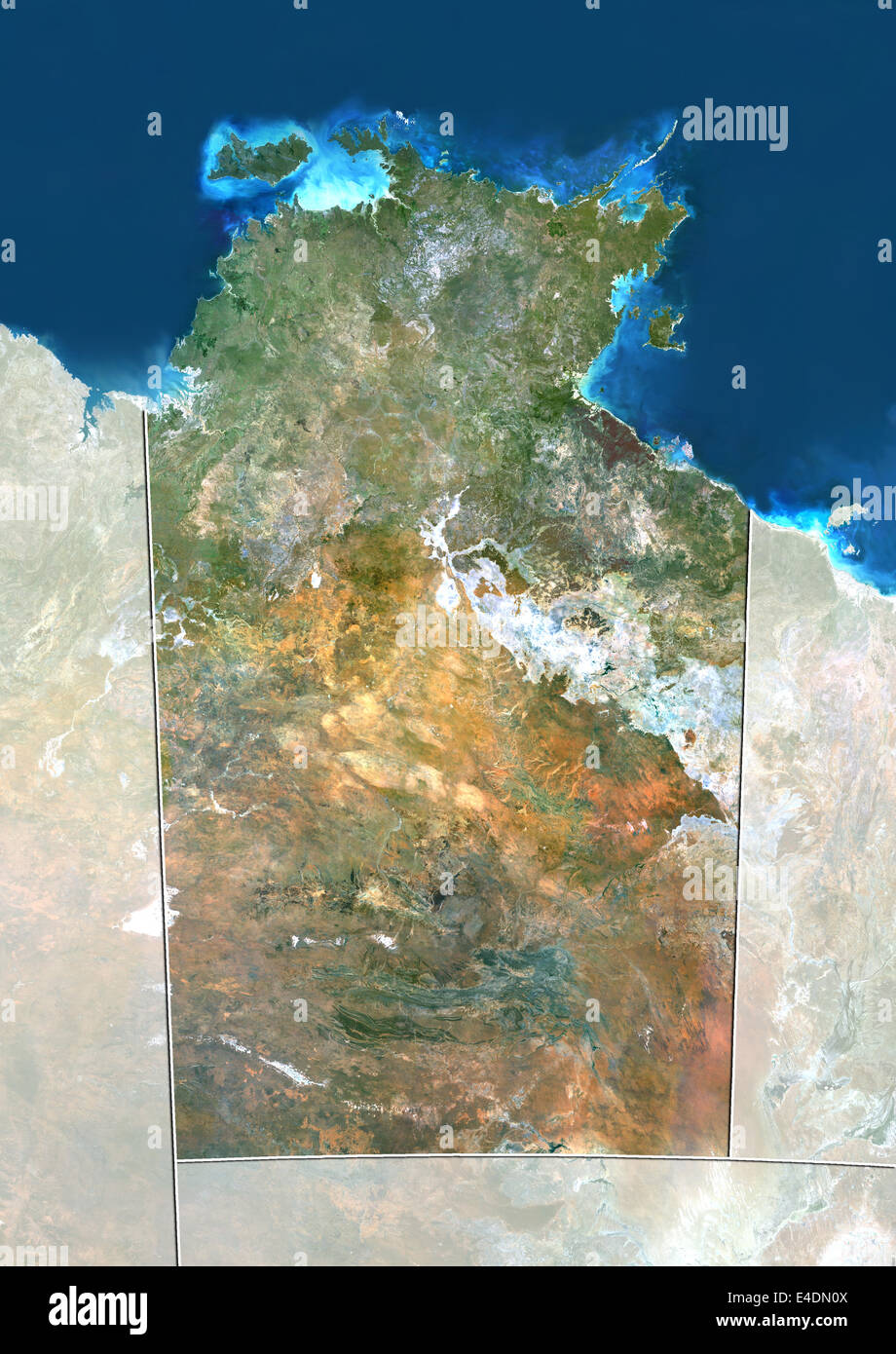 Northern Territory, Australia, True Colour Satellite Image Stock Photo ...