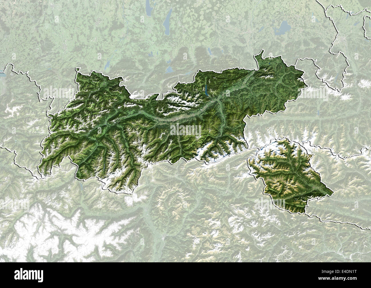 State of Tyrol, Austria, True Colour Satellite Image Stock Photo - Alamy