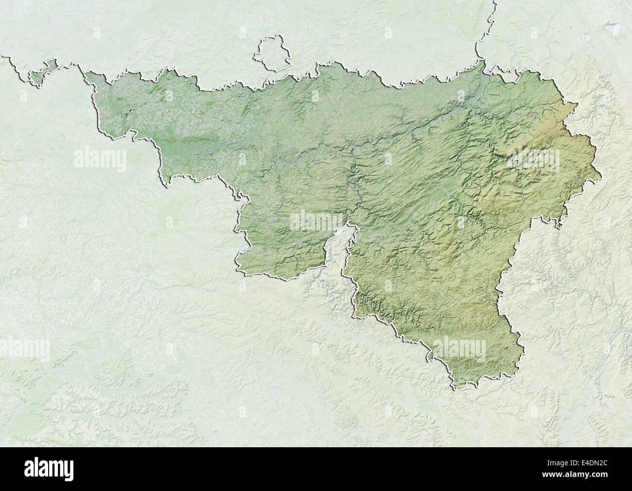 Walloon Region, Belgium, Relief Map Stock Photo - Alamy