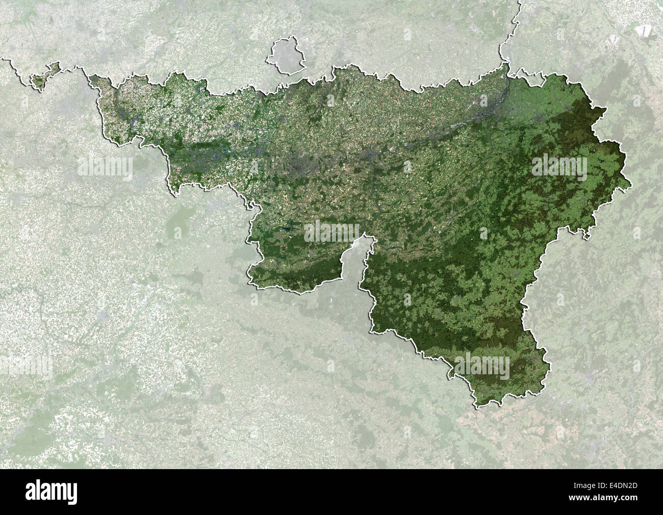 Walloon Region, Belgium, True Colour Satellite Image Stock Photo - Alamy