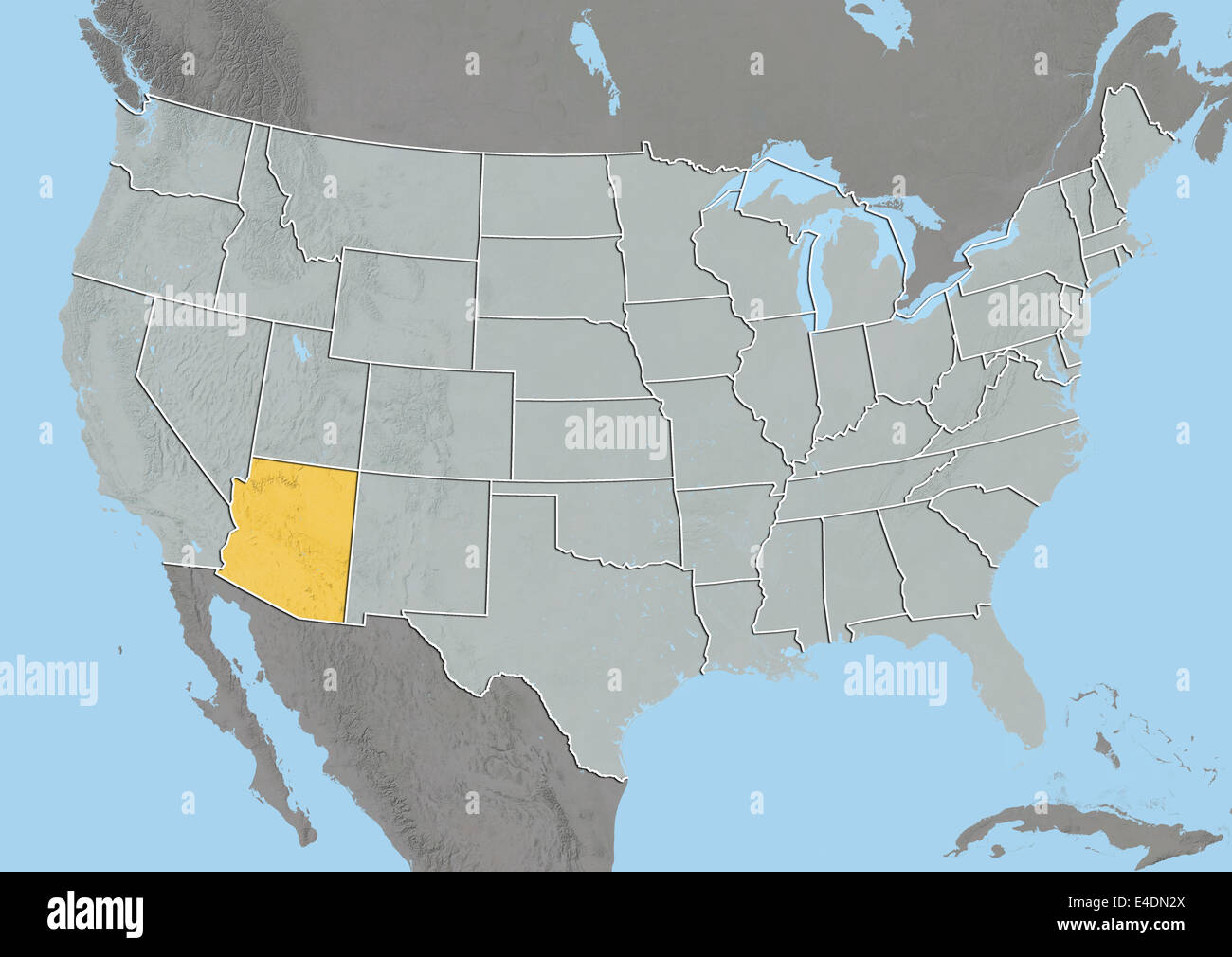 Arizona state map hi-res stock photography and images - Alamy