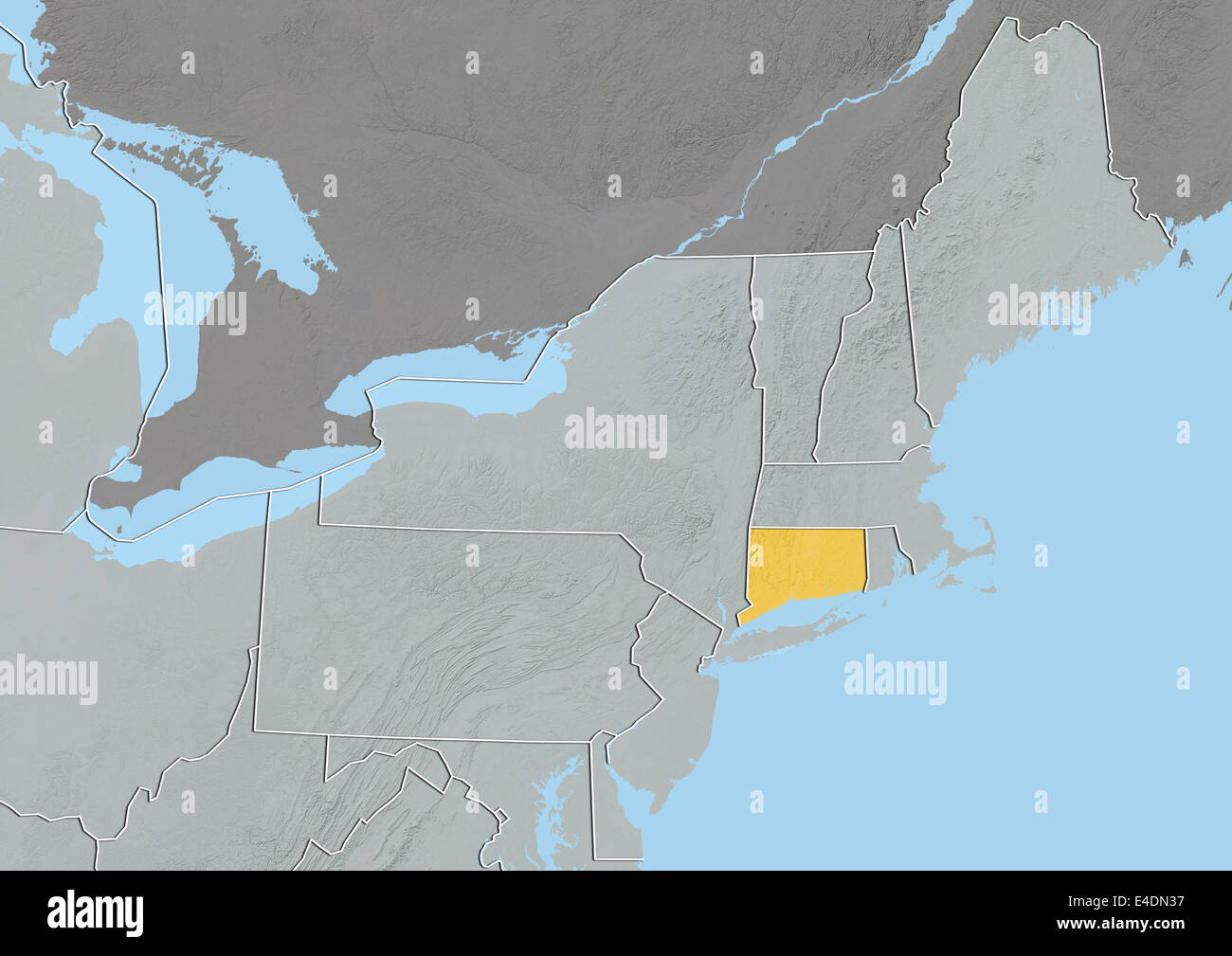 State of Connecticut, United States, Relief Map Stock Photo - Alamy