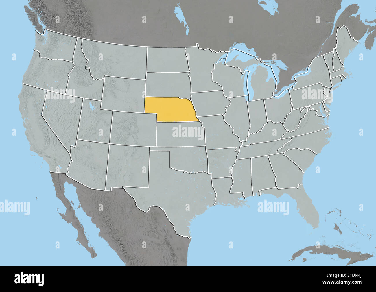 Nebraska state map hi-res stock photography and images - Alamy