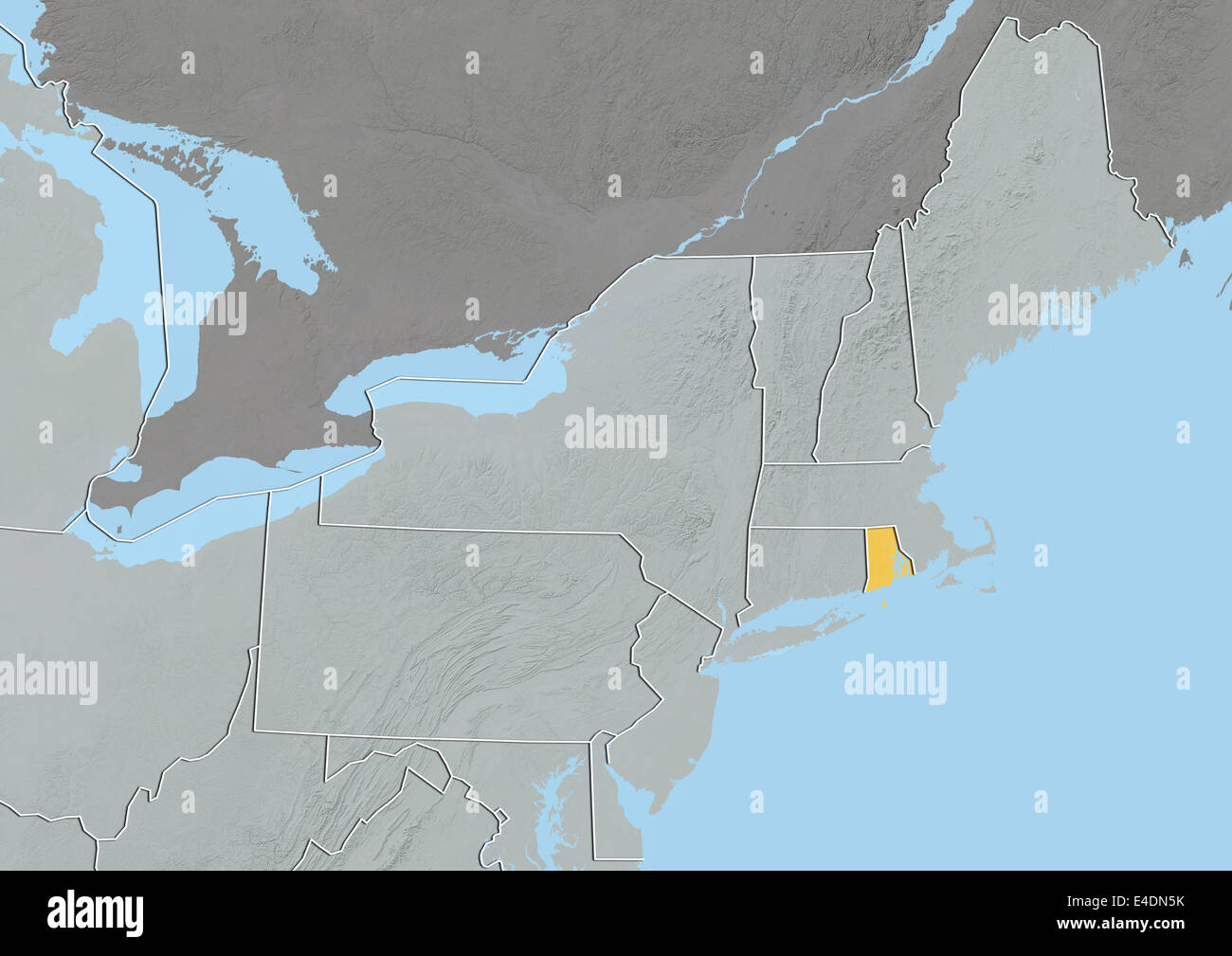 State of Rhode Island, United States, Relief Map Stock Photo - Alamy