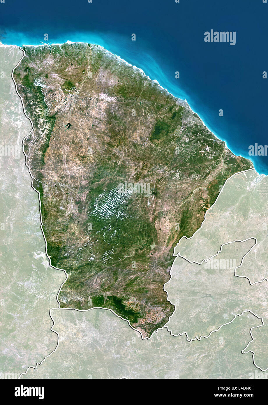State of Ceara, Brazil, True Colour Satellite Image Stock Photo - Alamy