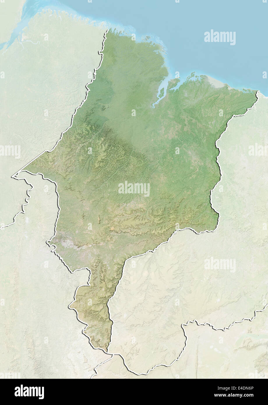 State of Maranhao, Brazil, Relief Map Stock Photo - Alamy