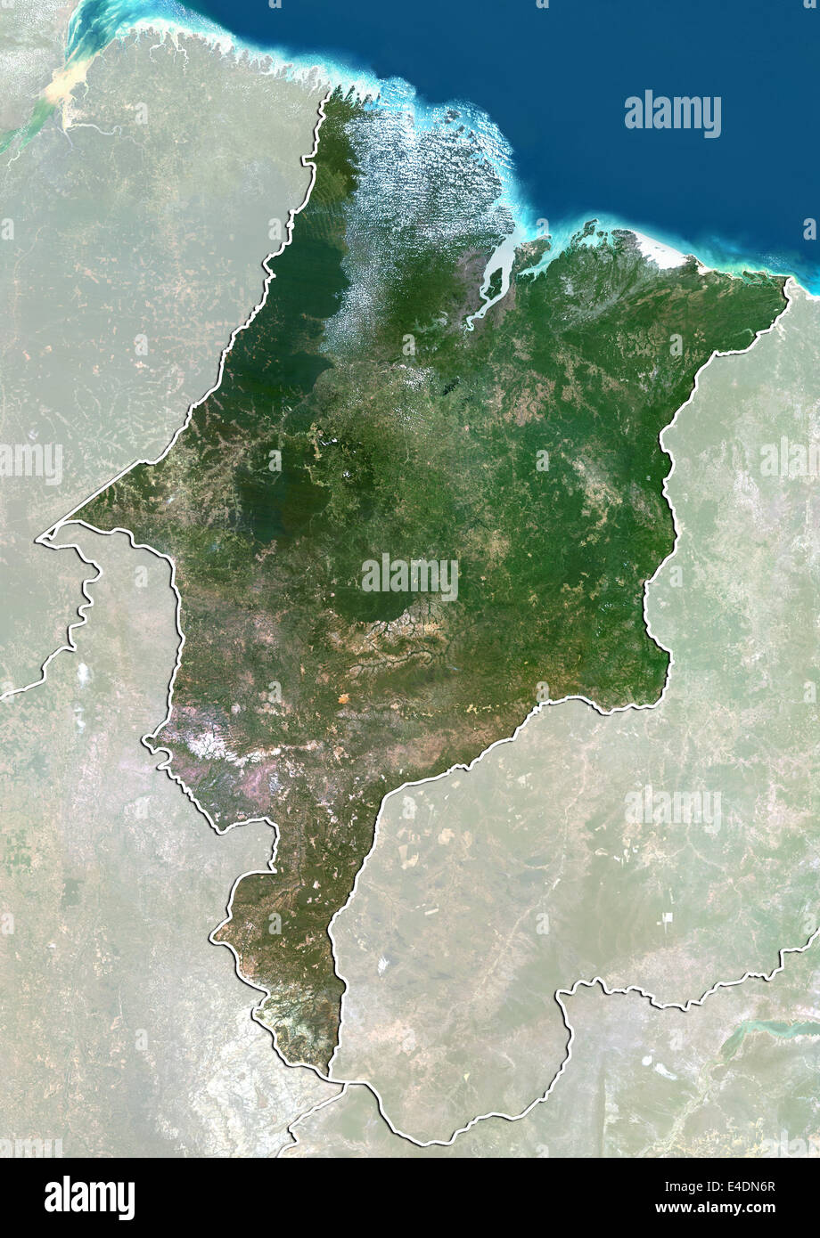 State of Maranhao, Brazil, True Colour Satellite Image Stock Photo - Alamy
