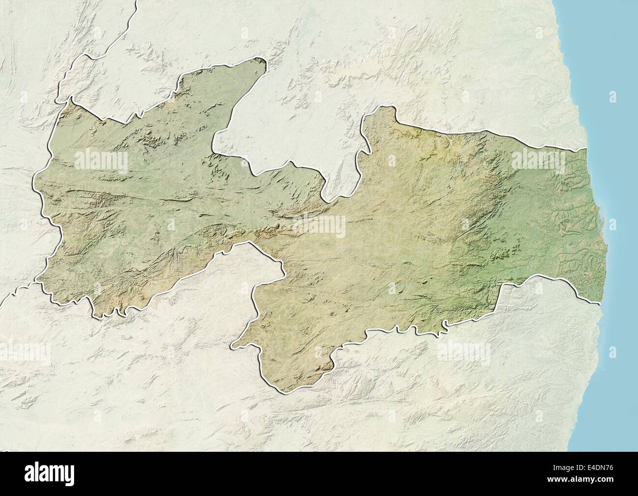 State of Paraiba, Brazil, Relief Map Stock Photo - Alamy