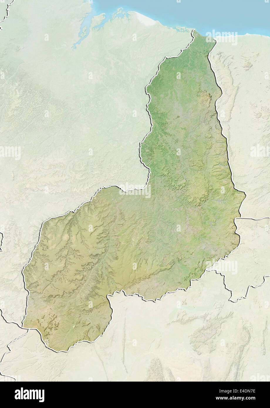 State of Piaui, Brazil, Relief Map Stock Photo - Alamy