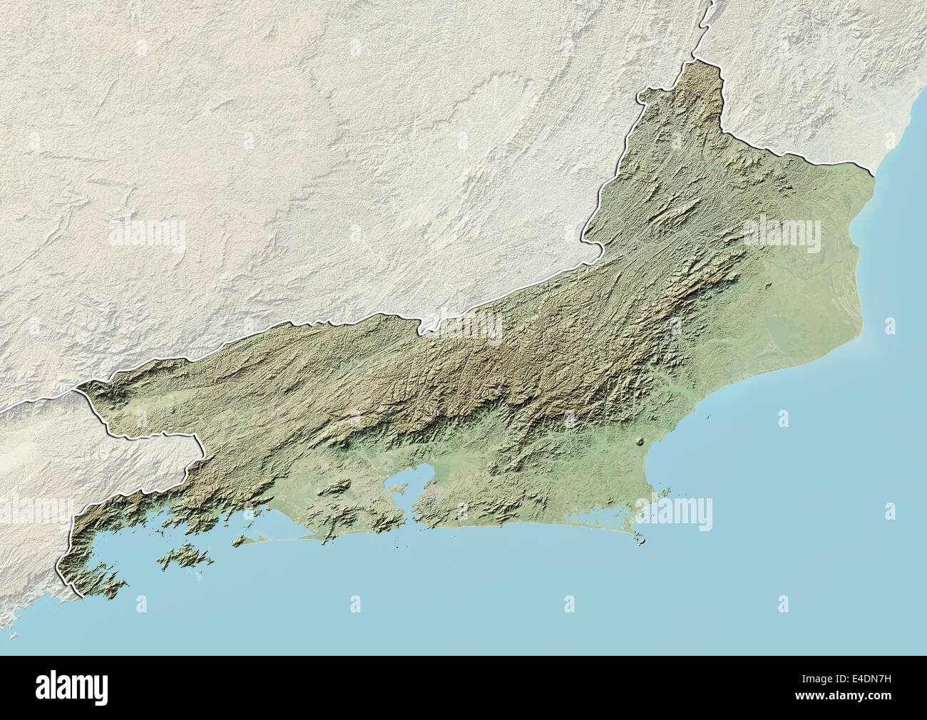 State of Rio de Janeiro, Brazil, Relief Map Stock Photo - Alamy