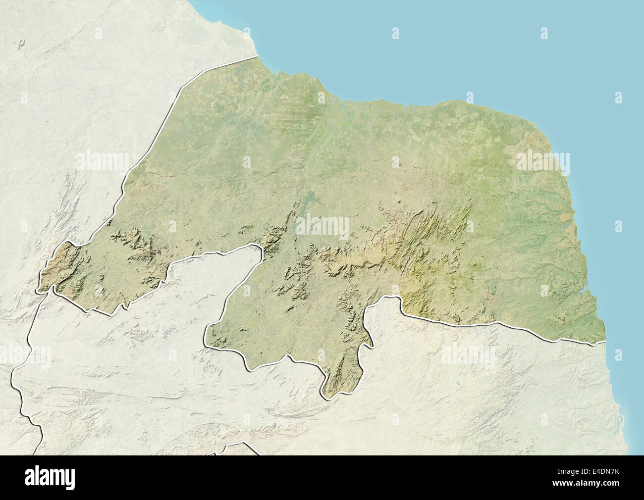 State of Rio Grande do Norte, Brazil, Relief Map Stock Photo - Alamy
