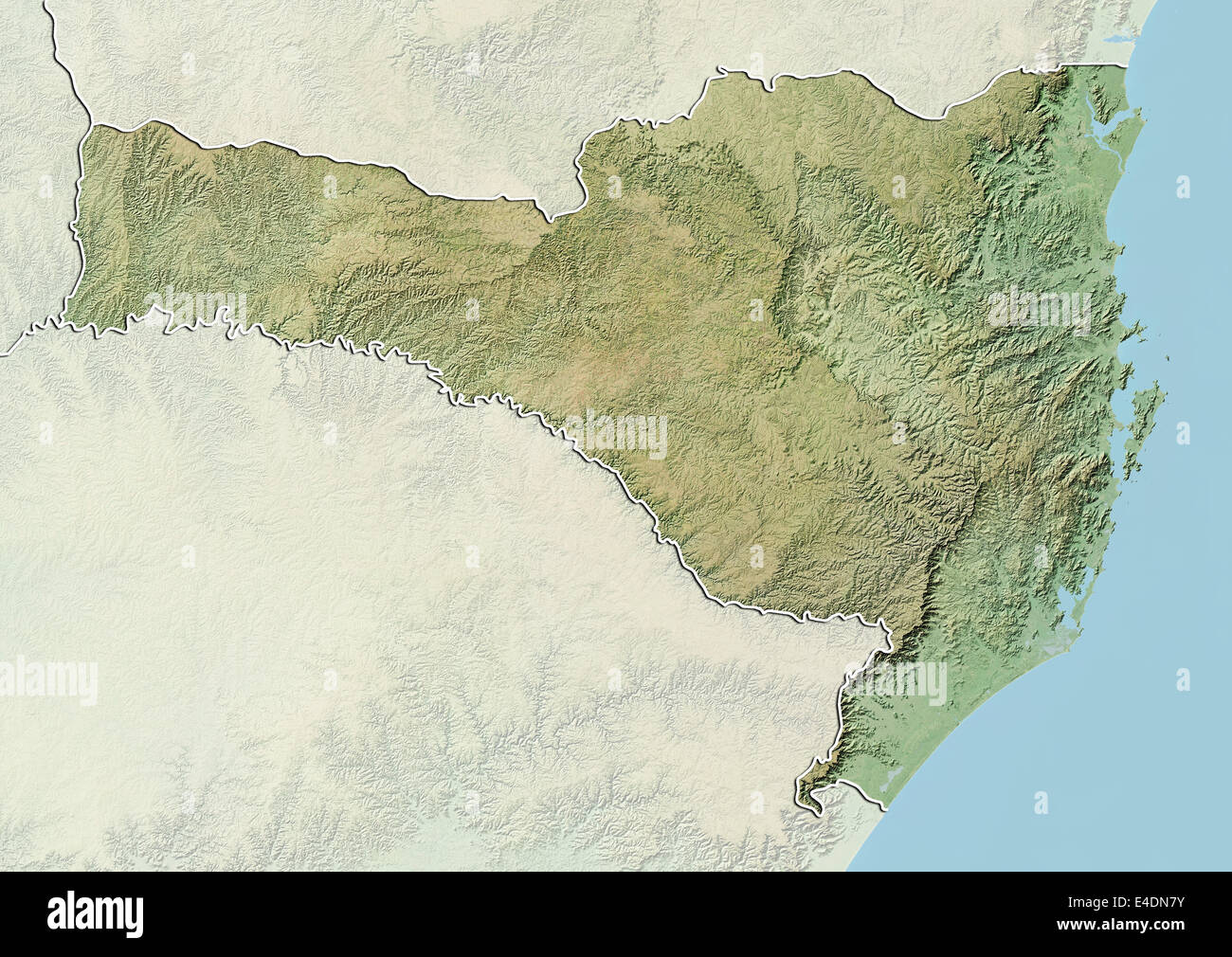 State of Santa Catarina, Brazil, Relief Map Stock Photo - Alamy