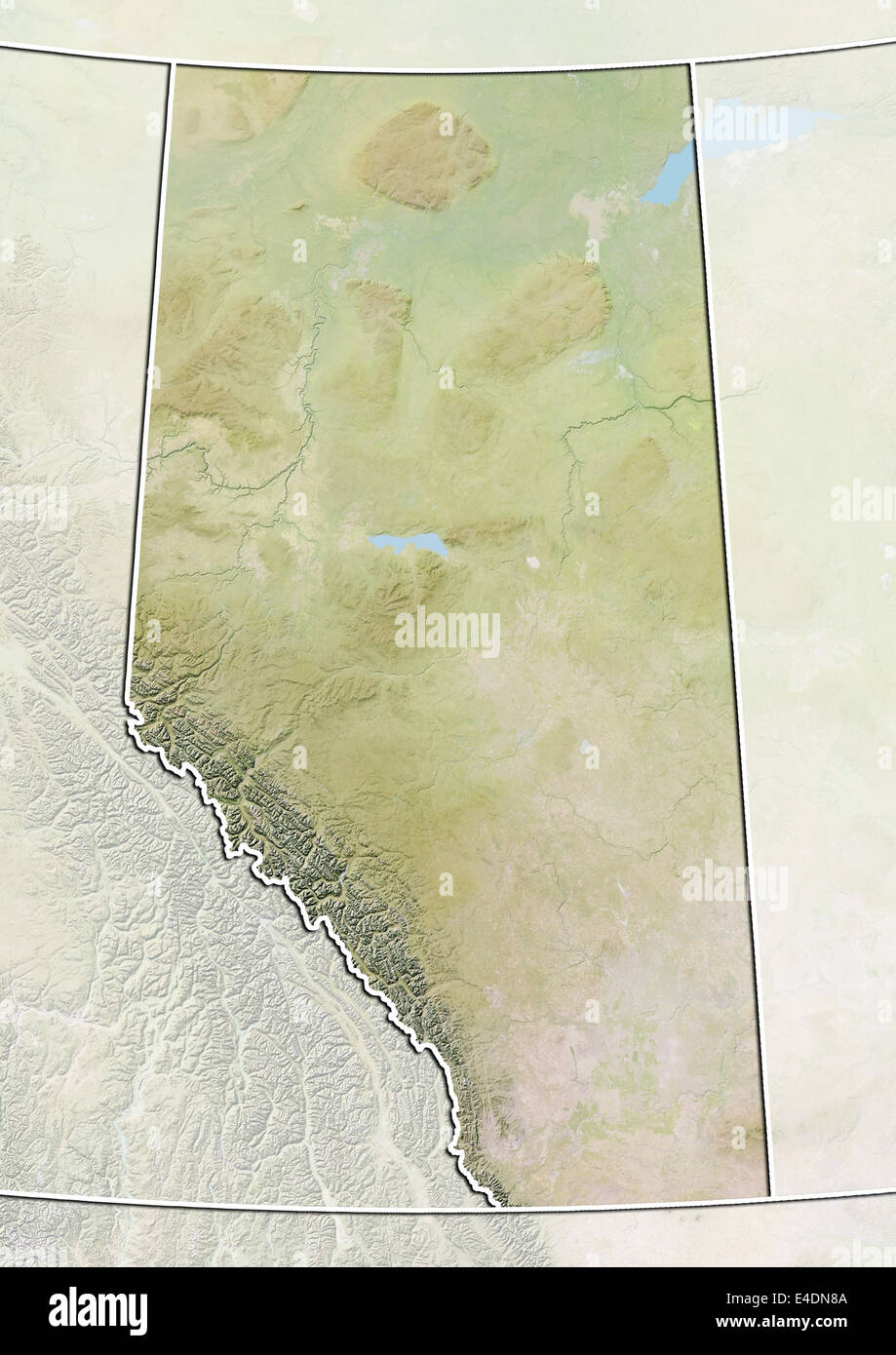 Province of Alberta, Canada, Relief Map Stock Photo - Alamy