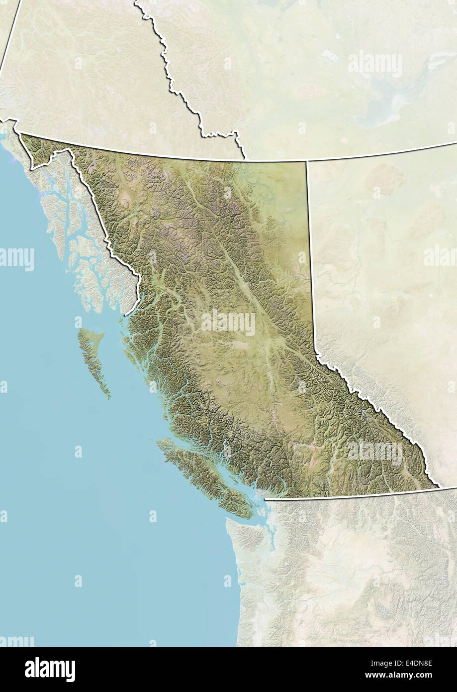Physical map of british columbia hi-res stock photography and images ...