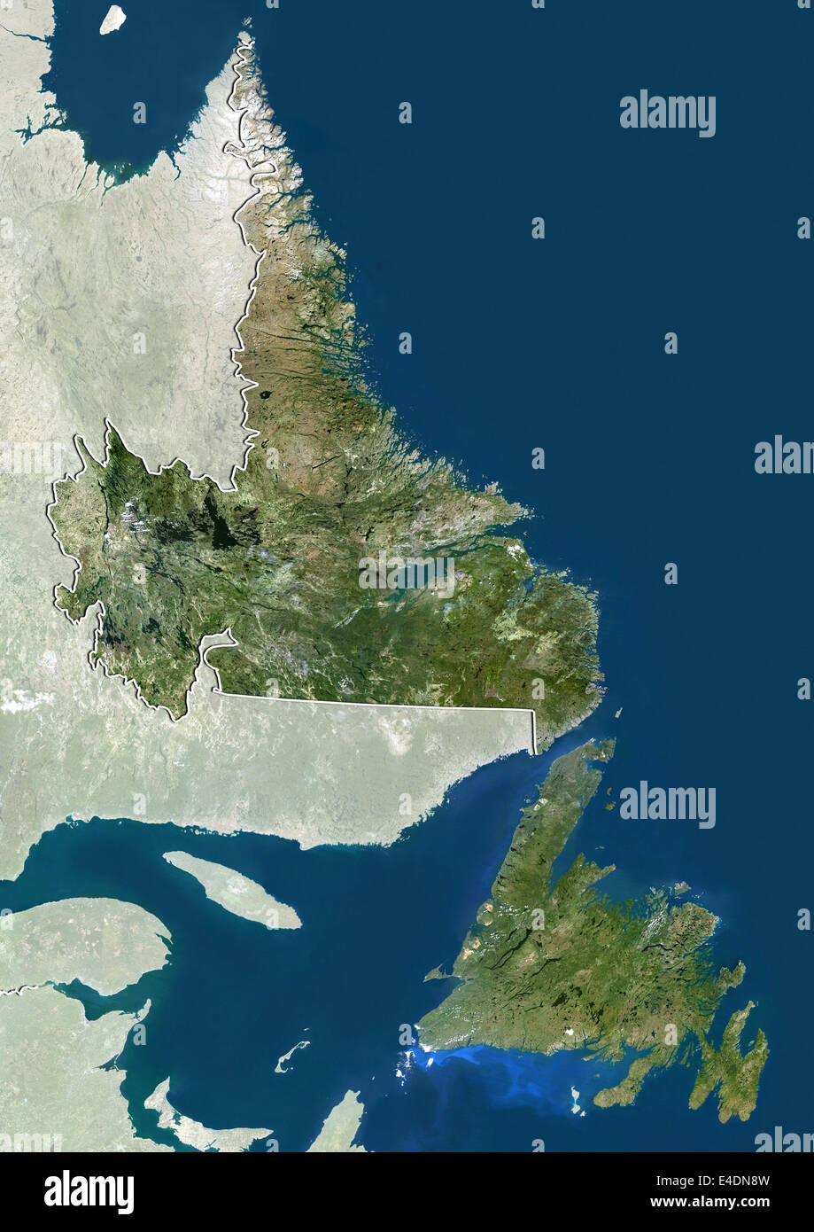 Province of Newfoundland and Labrador, Canada, True Colour Satellite ...