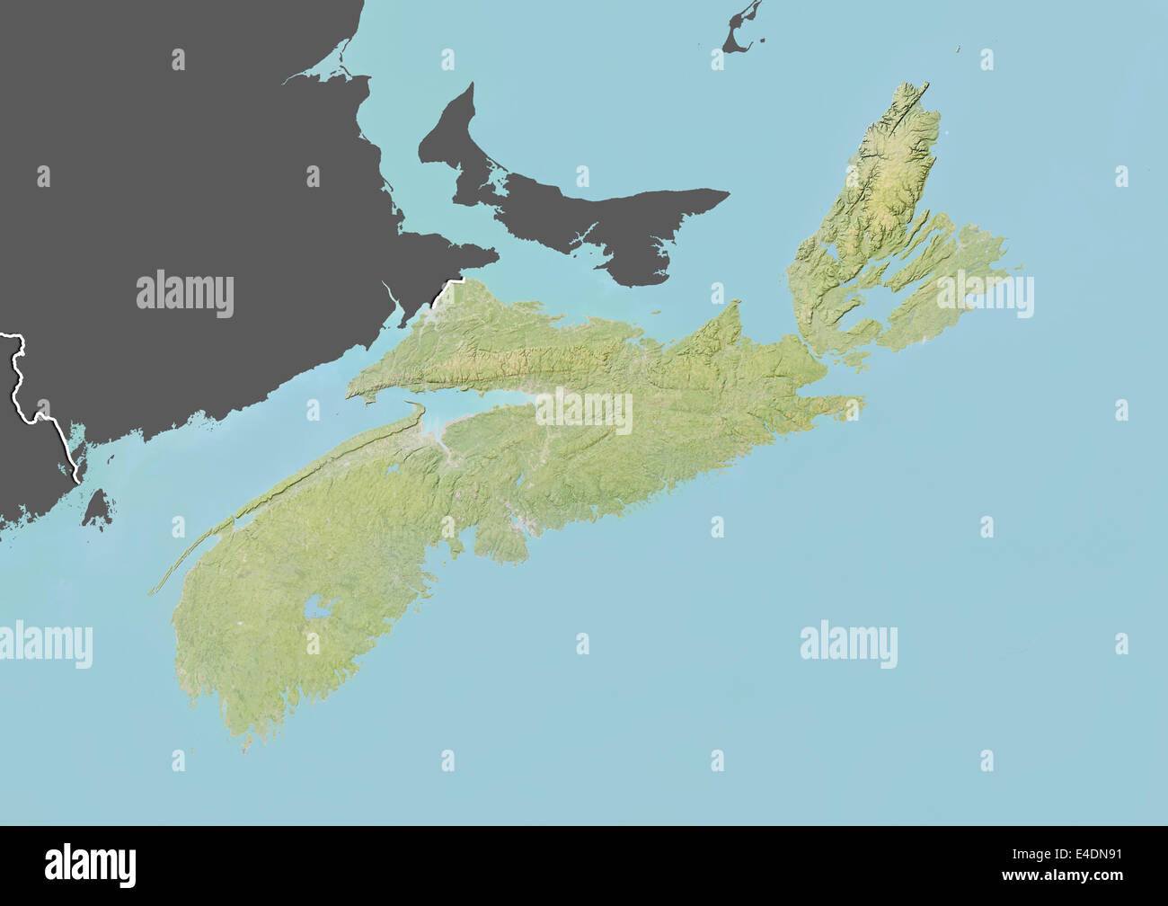 Physical Map Of Nova Scotia