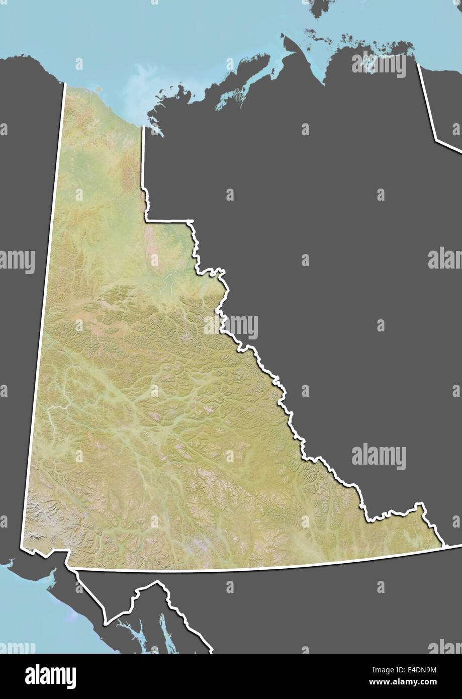 Yukon, Canada, Relief Map Stock Photo - Alamy