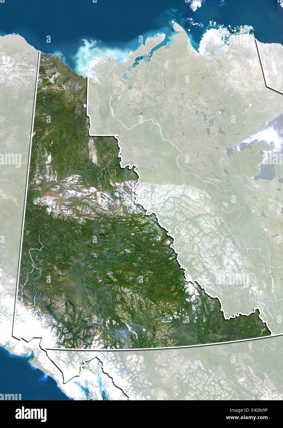 Yukon map satellite geography hi-res stock photography and images - Alamy