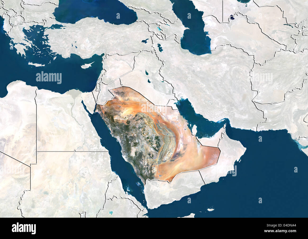 Saudi Arabia, Satellite Image Stock Photo - Alamy