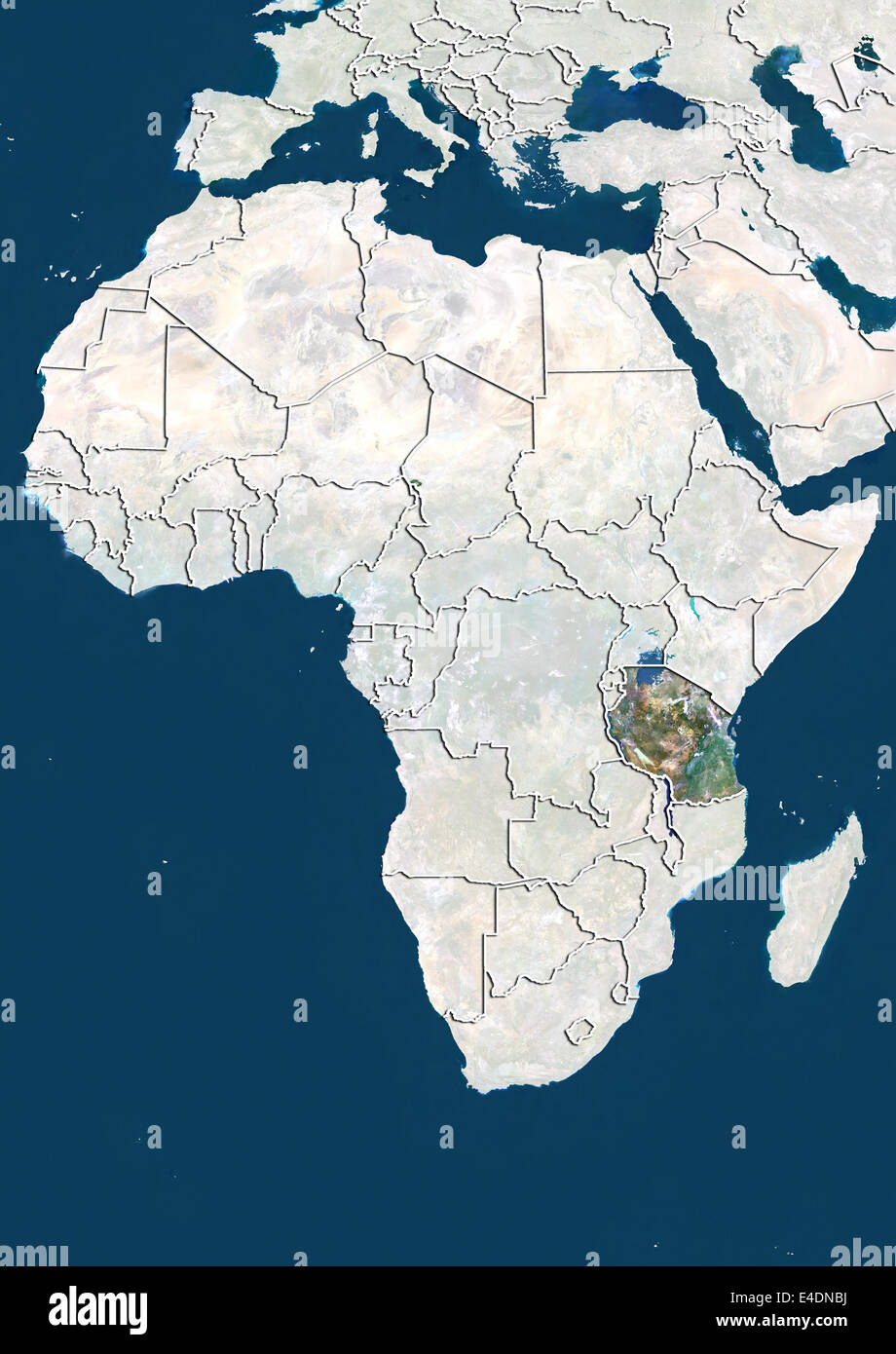 Tanzania relief map hi-res stock photography and images - Alamy