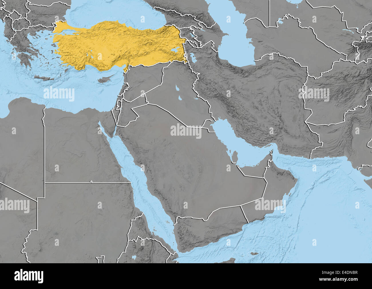 Turkey, Relief Map Stock Photo - Alamy
